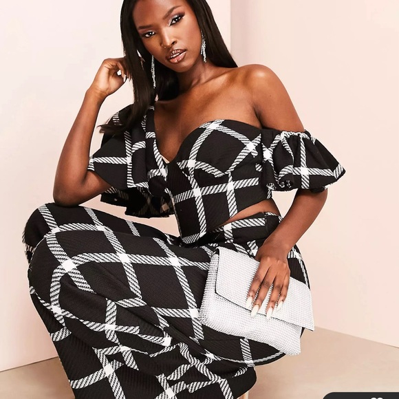 ASOS | Tops | New Asos Luxe One Shoulder Off The Shoulder Crop Top ...